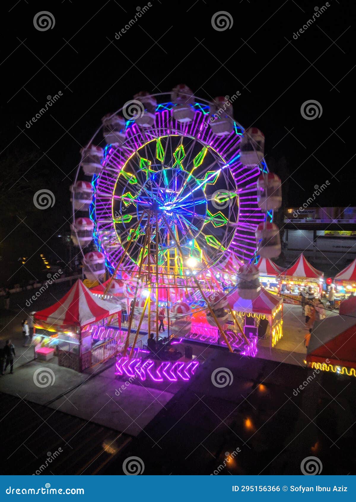 Fairy Fair Ferris Wheel stock photo. Image of night - 295156366