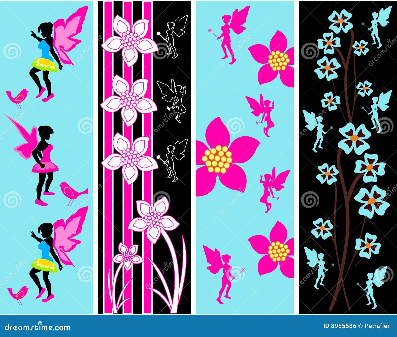 Fairy Floral Web Banner Templates Stock Vector - Illustration of ...