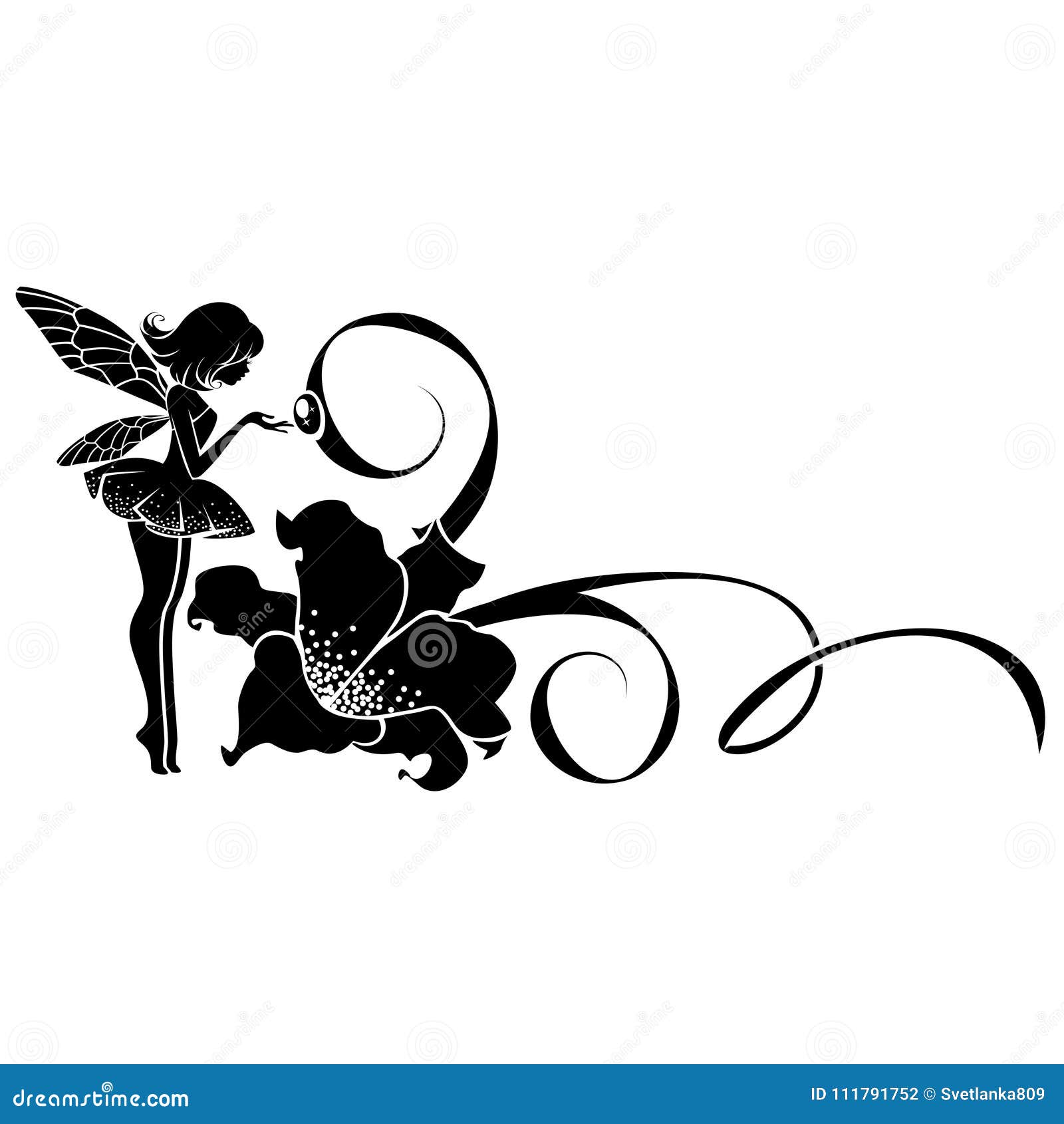 Fairy With A Flower Stock Vector Illustration Of Graphic 111791752