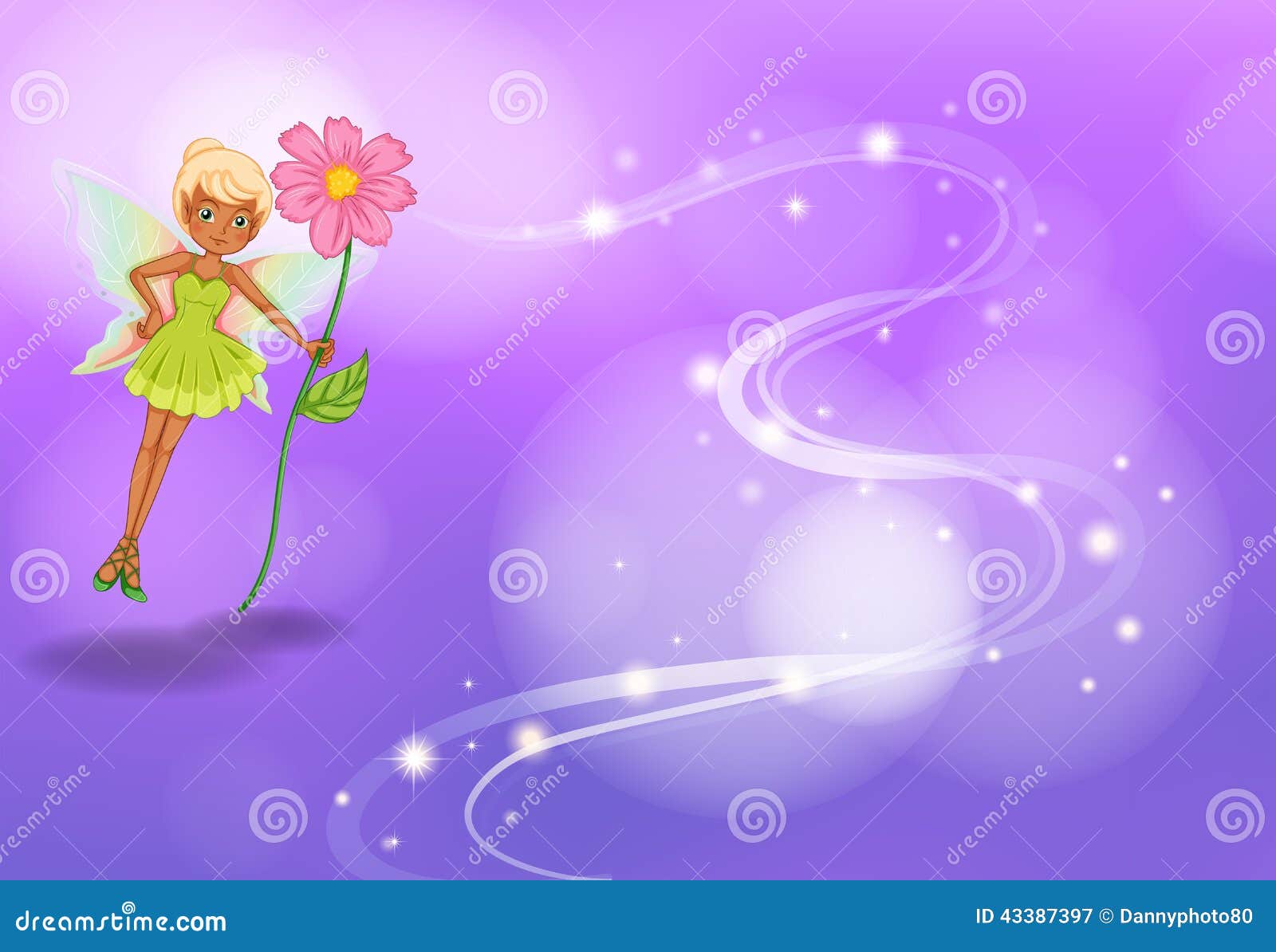 Fairy with flower stock vector. Illustration of fiction - 43387397