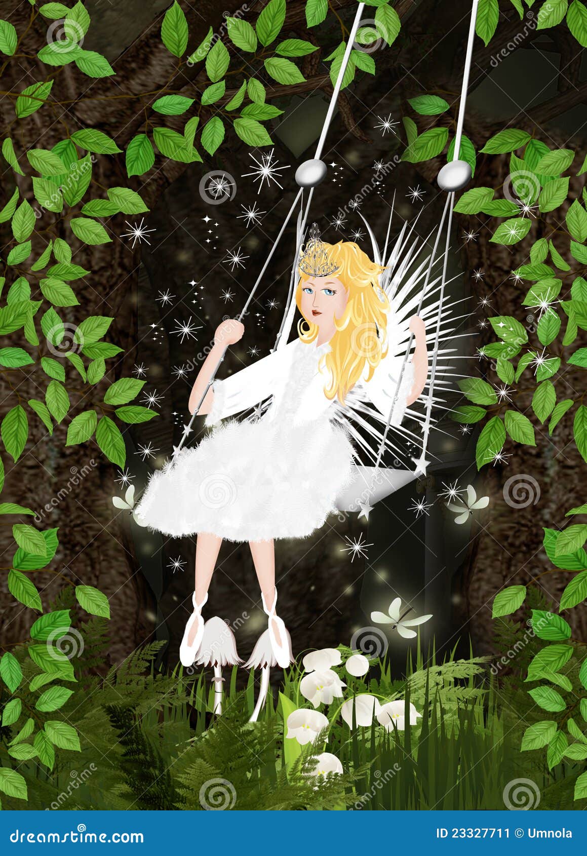 Fairy forest with fee stock illustration. Illustration of gothic - 23327711