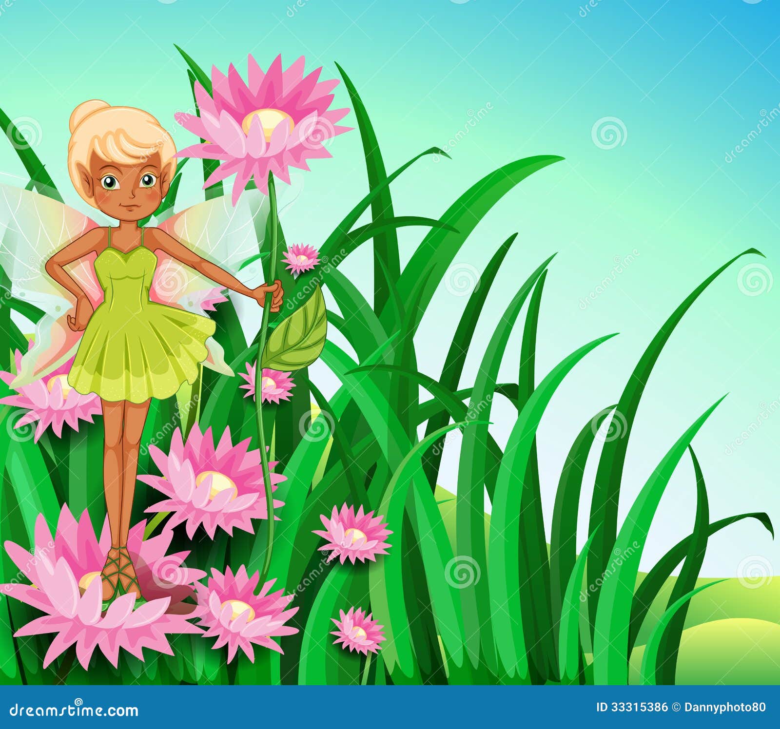 A fairy at the garden stock vector. Illustration of human - 33315386