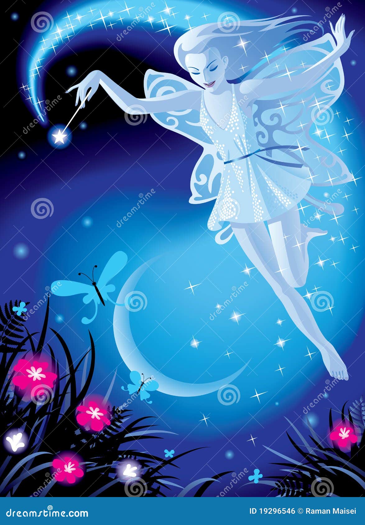 An Elf Fairy Girl With Black Hair And Hazel Green Eyes Stock ...