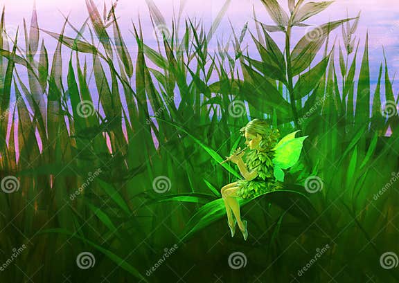 Fairy in a grass stock illustration. Illustration of closeup - 37861730