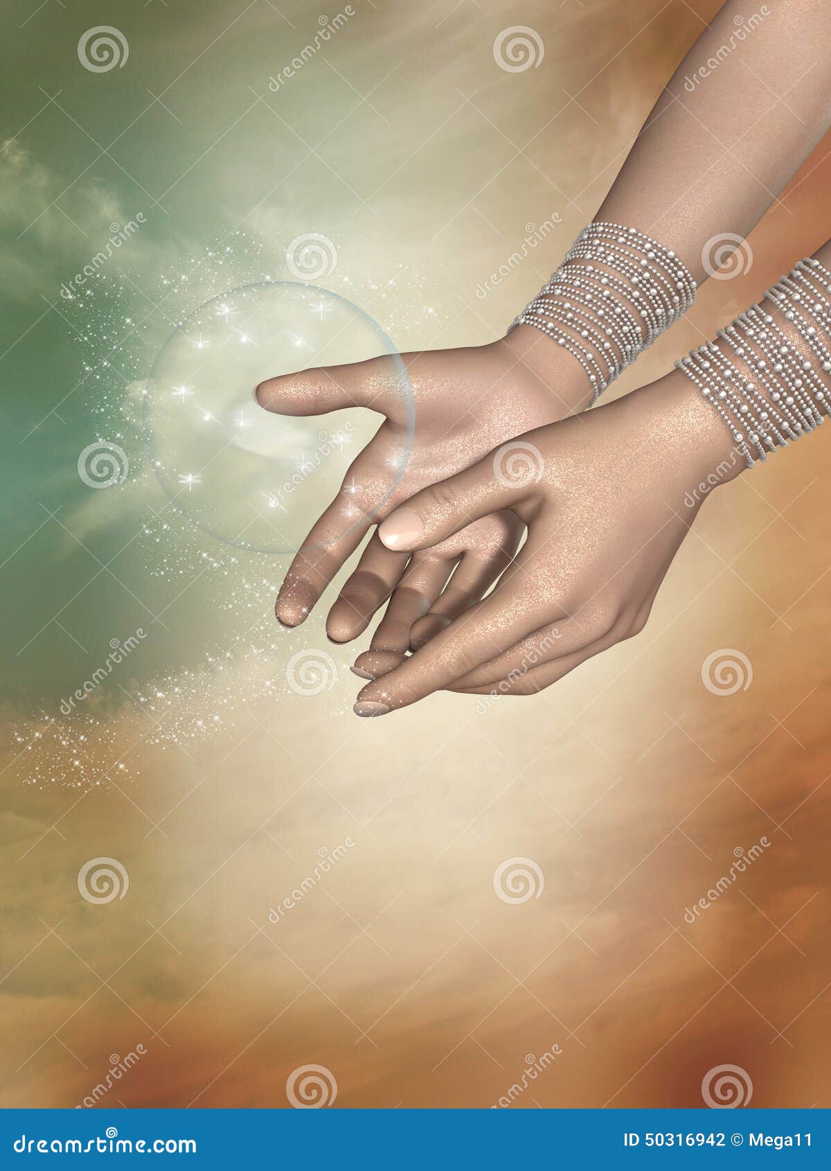 Fairy hands stock illustration. Illustration of bubble - 50316942