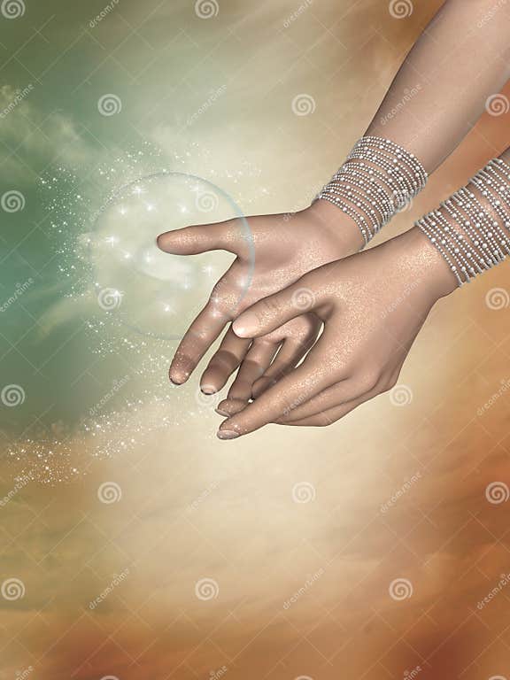 Fairy hands stock illustration. Illustration of bubble - 50316942
