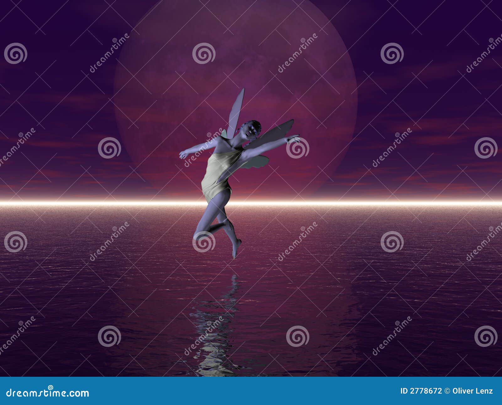 Ufo Is Hovering Over The Trees. Digital Painting 3d Render Mix Royalty ...