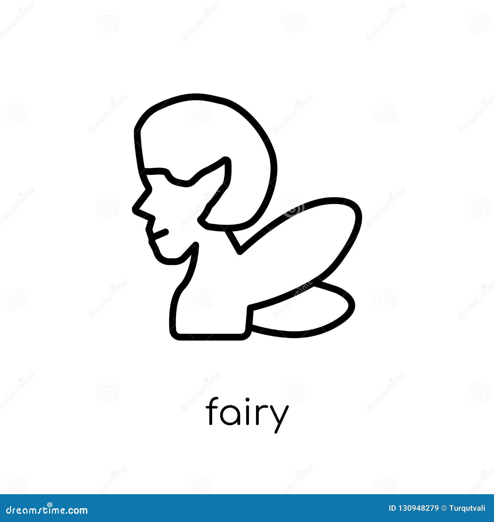 Fairy Icon. Trendy Modern Flat Linear Vector Fairy Icon on White Stock ...