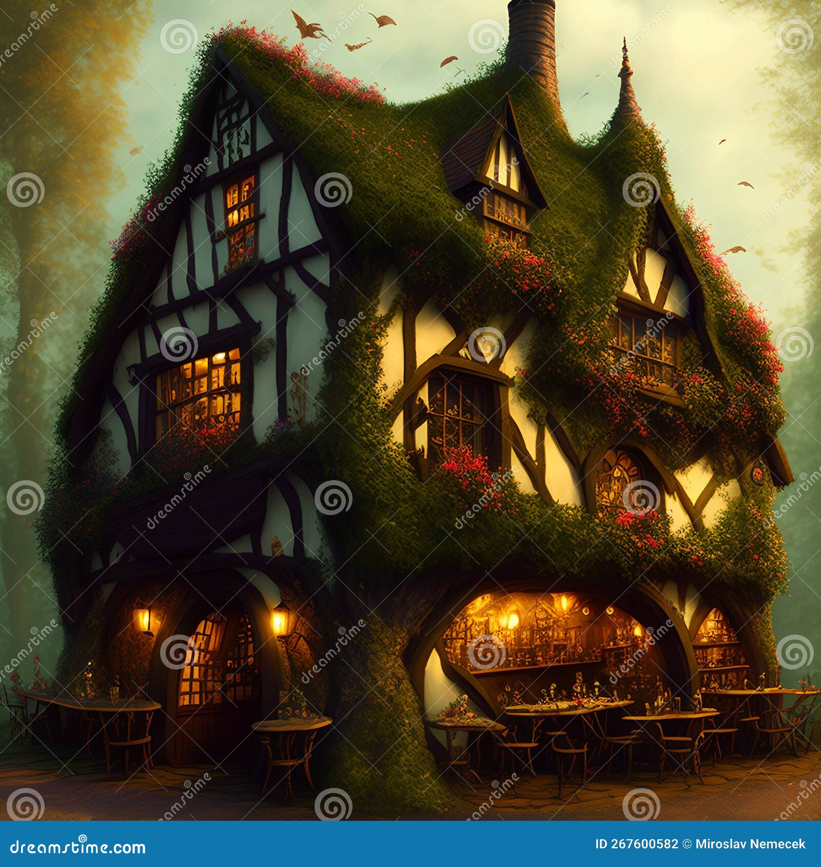 Fairy Inn, Generative AI Illustration Stock Illustration - Illustration ...