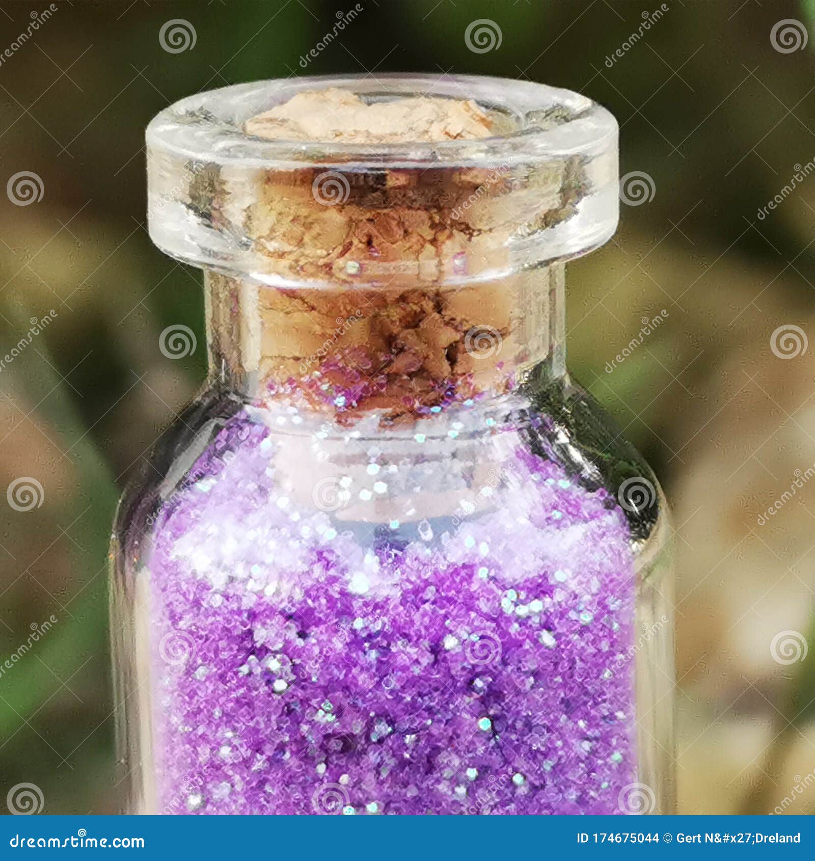 Fairy Jar Filled with Purple Dust Crystals Stock Photo - Image of ...
