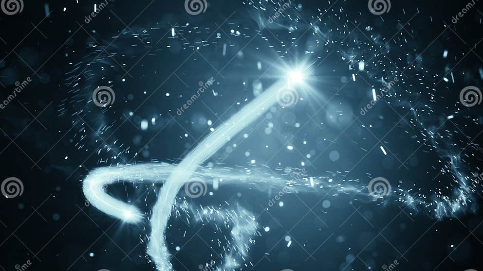 Fairy Light Trails and Particles Abstract Background Stock Illustration ...