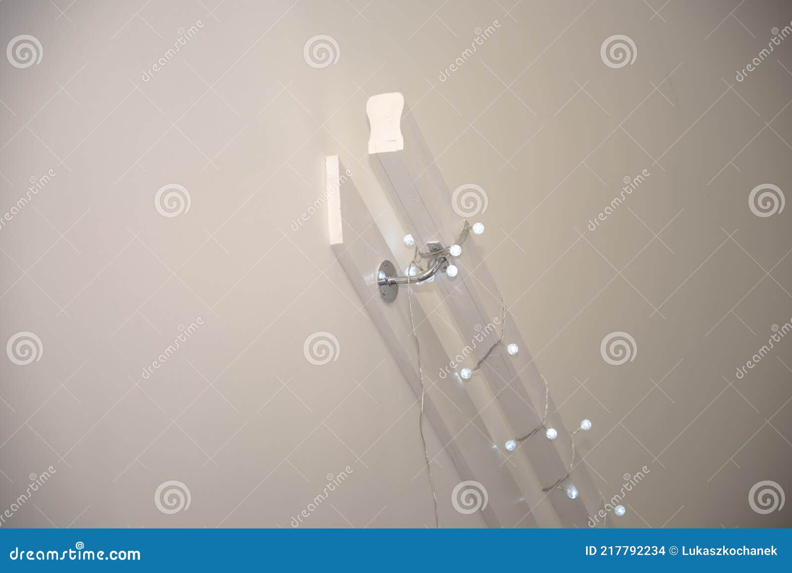 Fairy Lights on a Stair Rail Stock Photo - Image of garland, bright ...