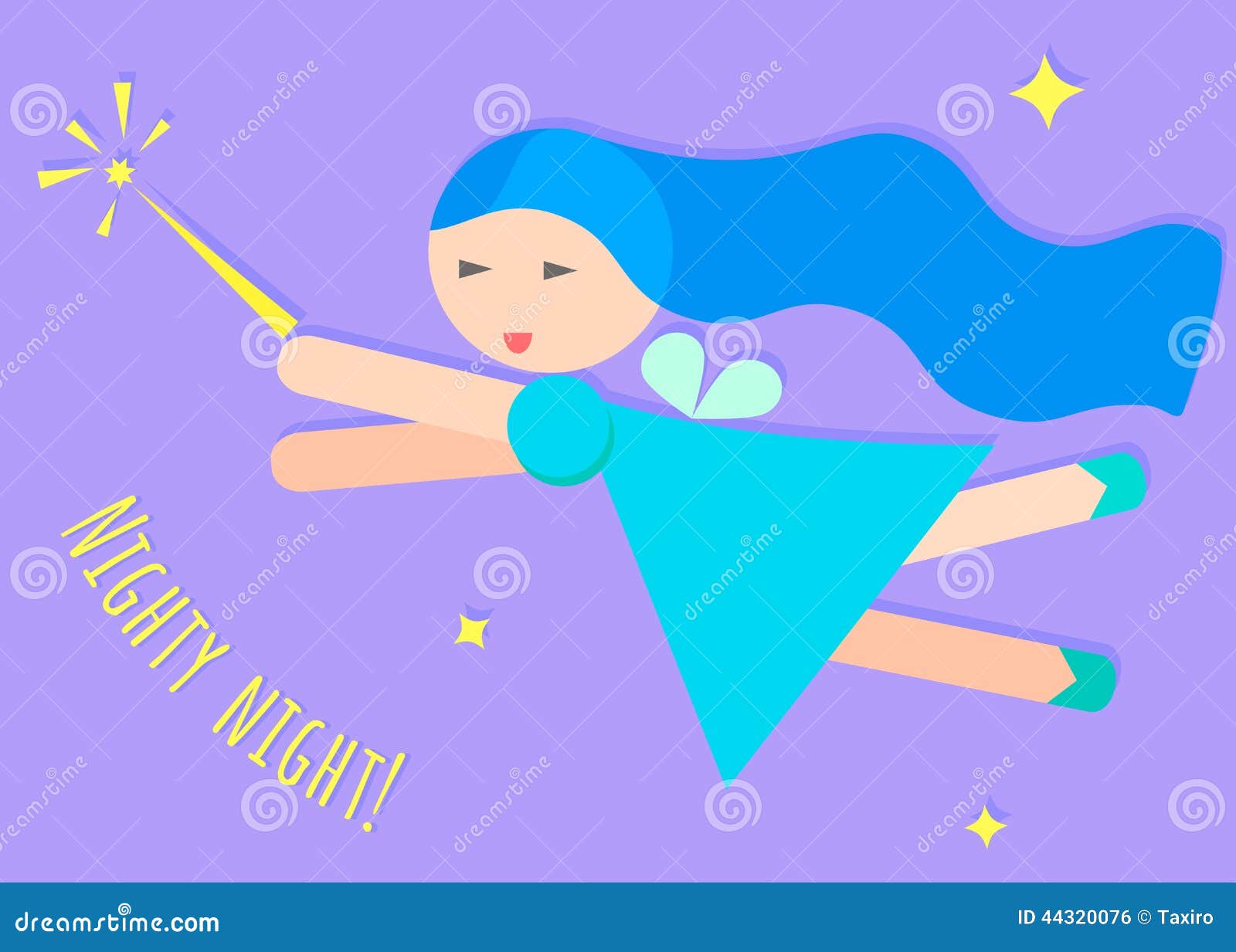 Fairy with magic stick stock vector. Illustration of drawing - 44320076