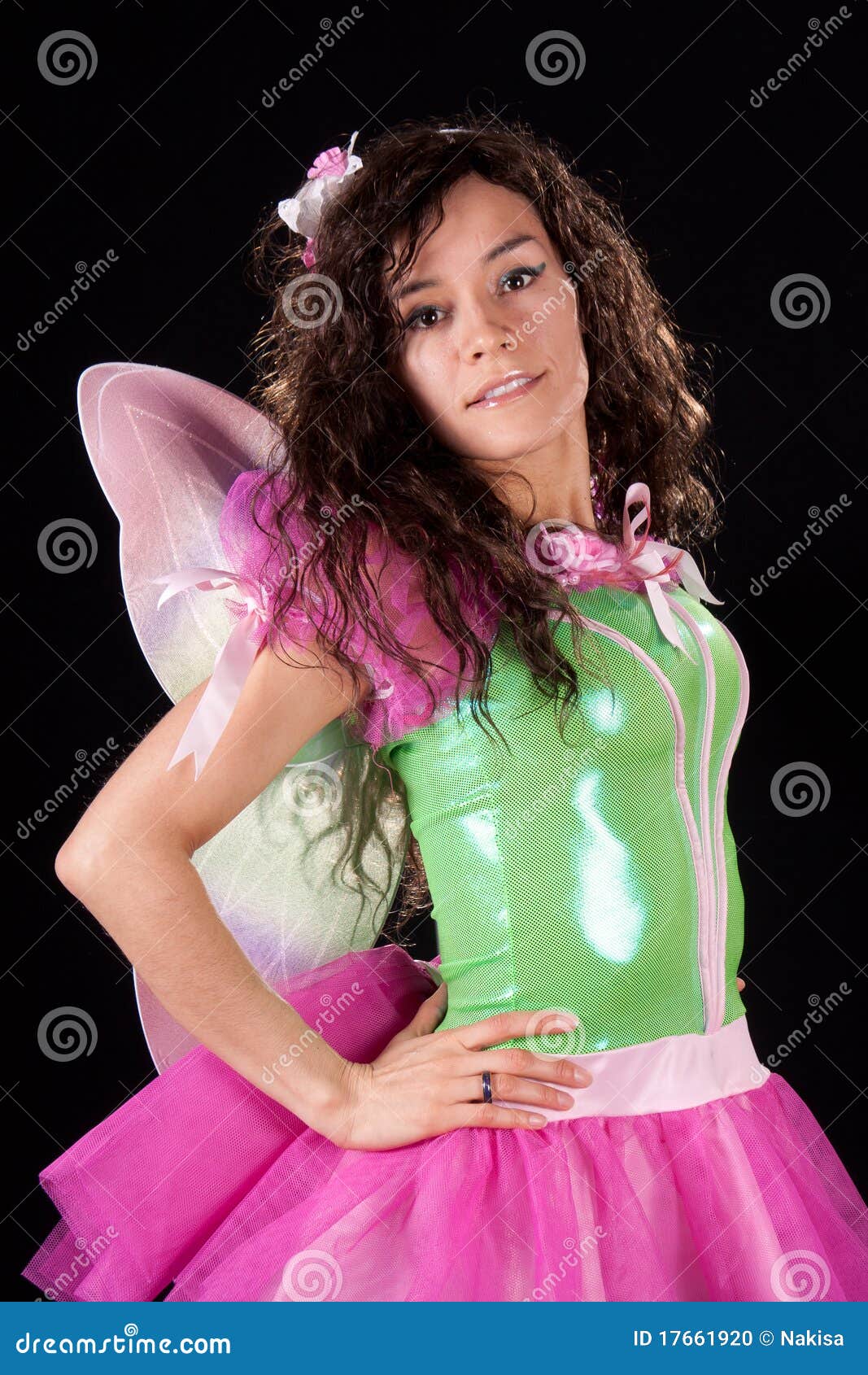 Fairy posing stock photo. Image of green, wing, looking - 17661920