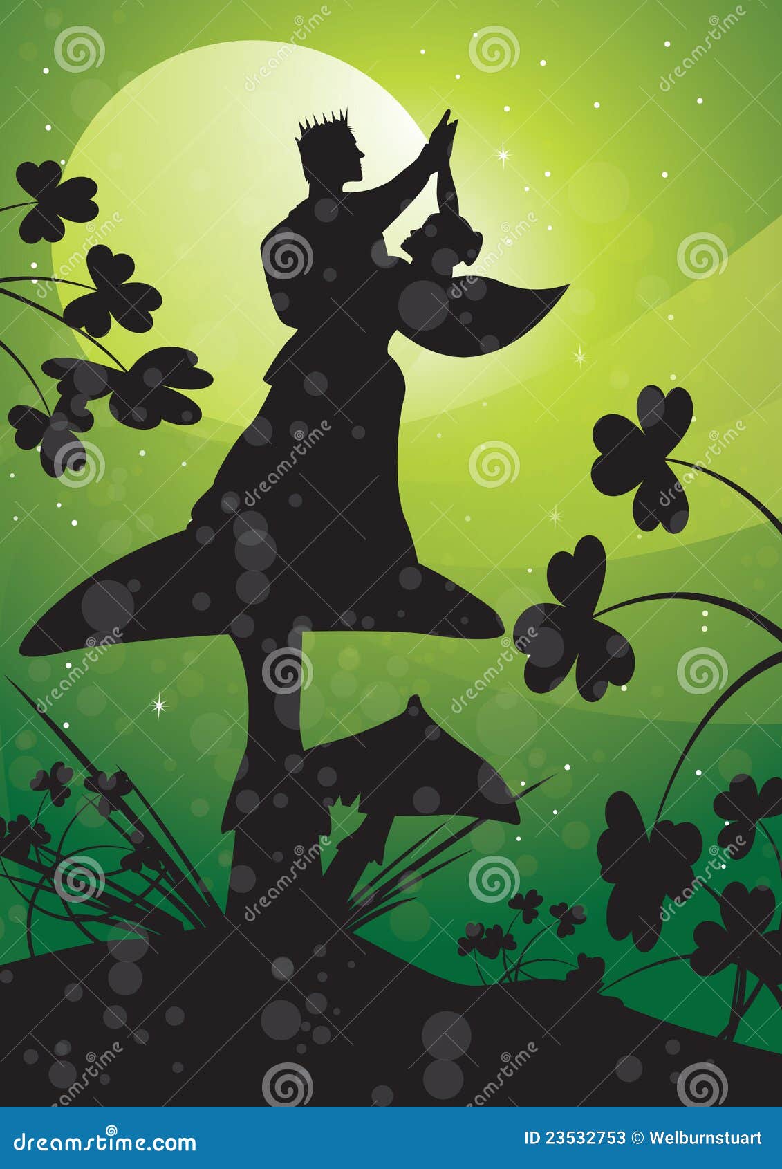 Fairy and prince stock vector. Illustration of shamrock - 23532753