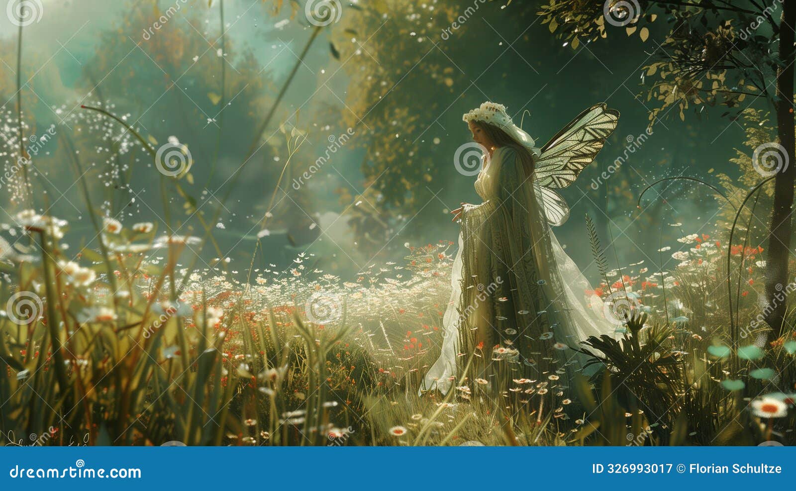 Fairy Queen in a Magical Glade Stock Illustration - Illustration of ...