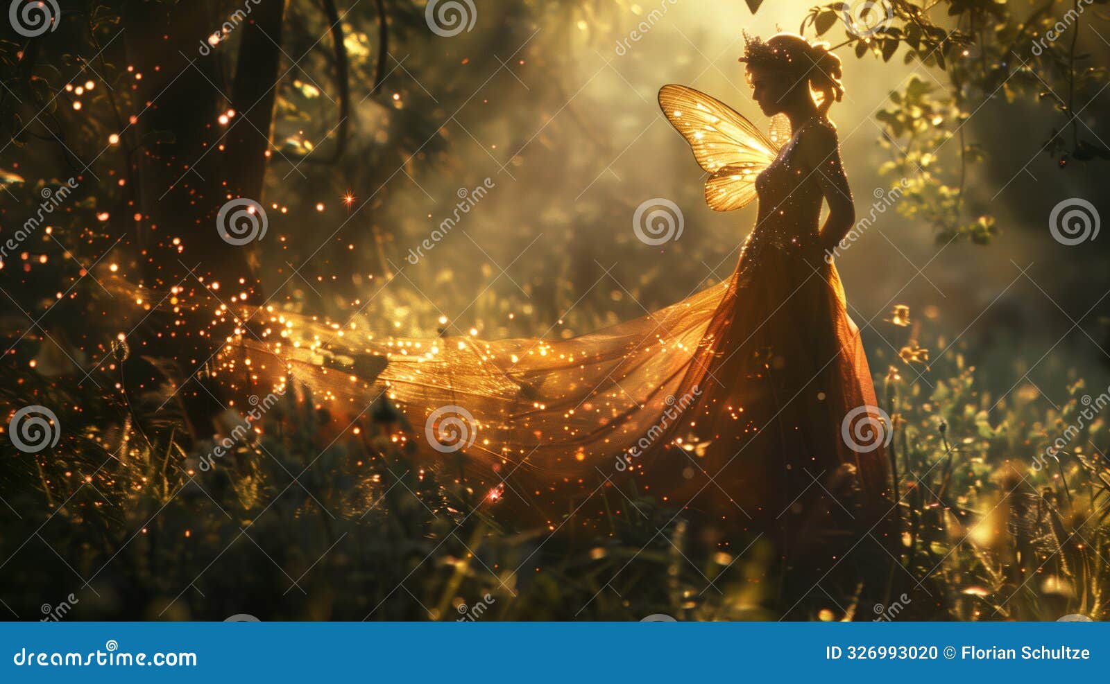 Fairy Queen in a Magical Glade Stock Illustration - Illustration of ...