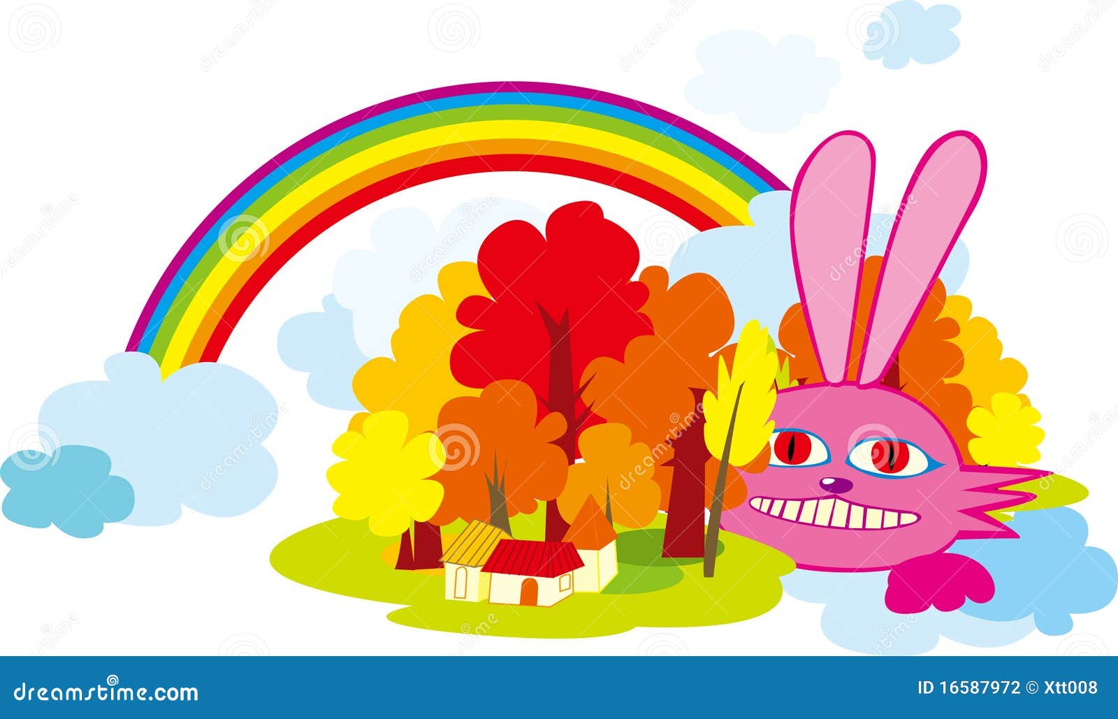 Fairy rabbit stock vector. Illustration of color, cloud - 16587972