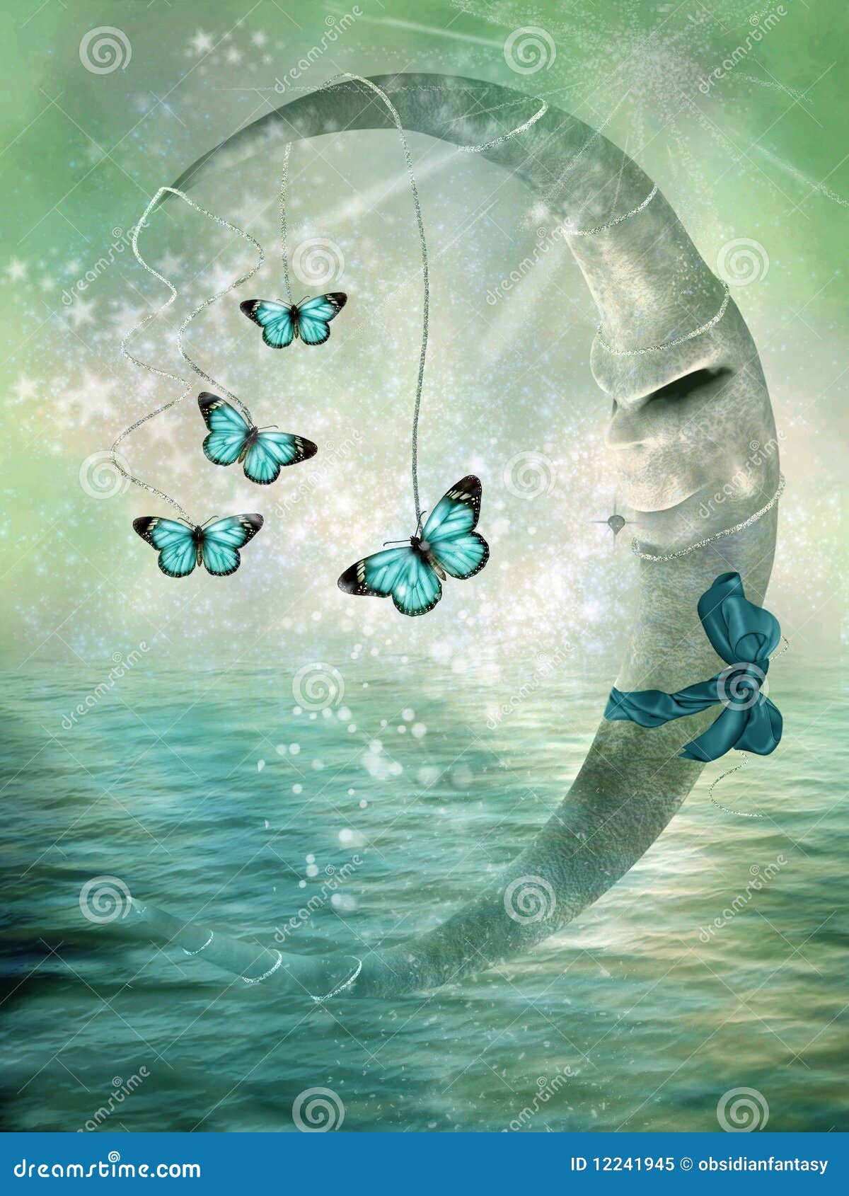 Fairy scenery 6 stock illustration. Illustration of crescent - 12241945