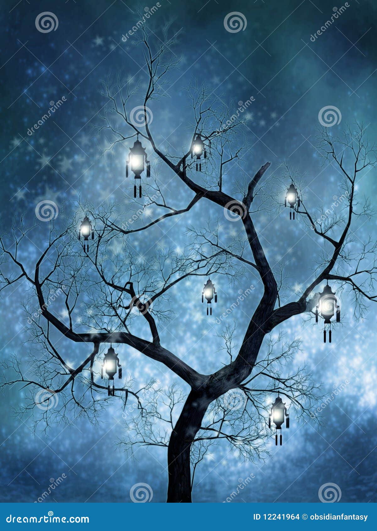 Fairy scenery 8 stock illustration. Illustration of blue - 12241964