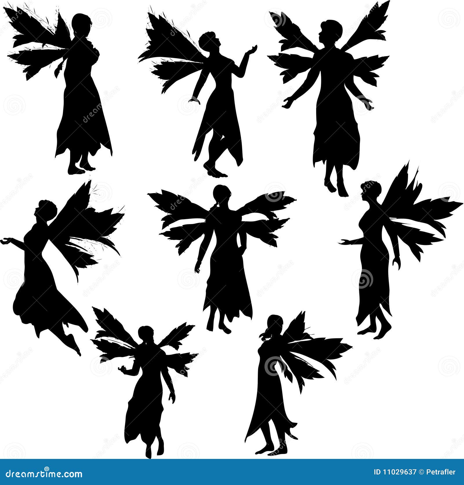 Fairy silhouettes stock vector. Illustration of background - 11029637