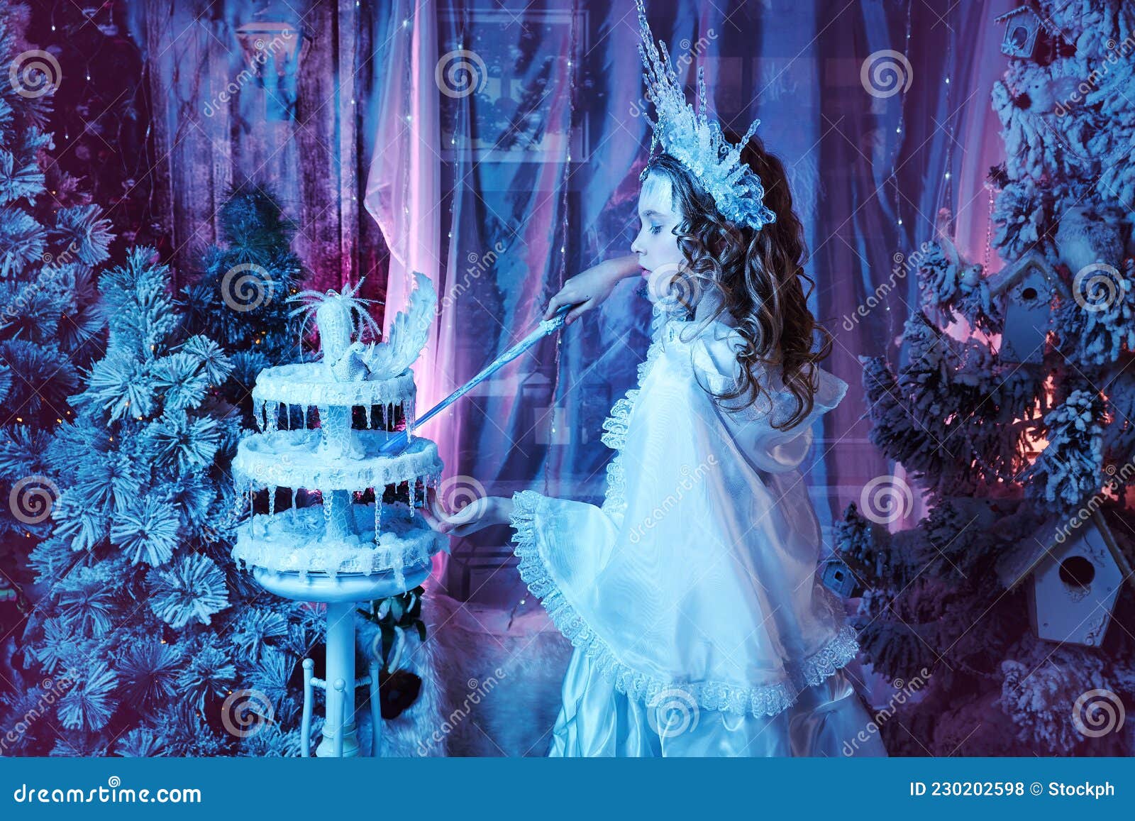 Fairy Snow Fairy Freezes with Magic Stock Photo - Image of frosted ...