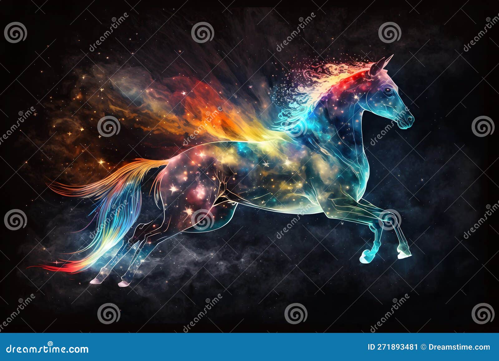 Fairy Space Winged Horse Pegasus. Neural Network AI Generated Royalty ...