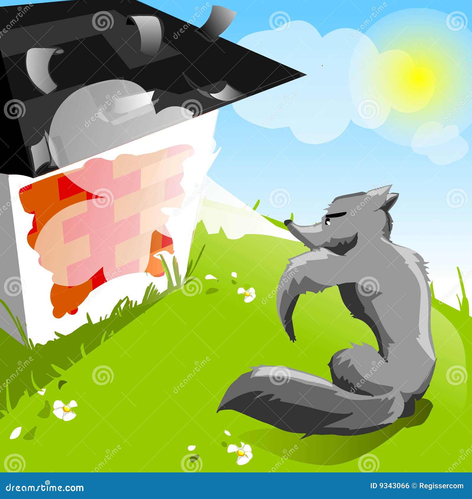 Wolf Ate Pig. Piglet Inside Belly Of Wolf Vector Illustration ...