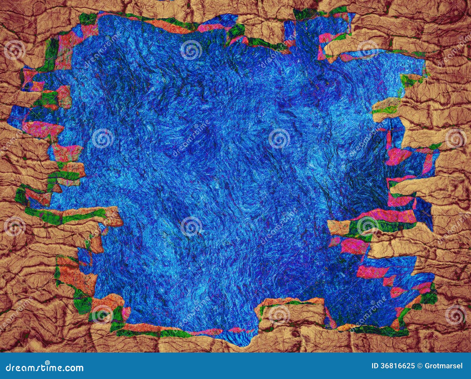 Fairy Tale Abstract Background with Blue Space and Brick Frame B Stock ...