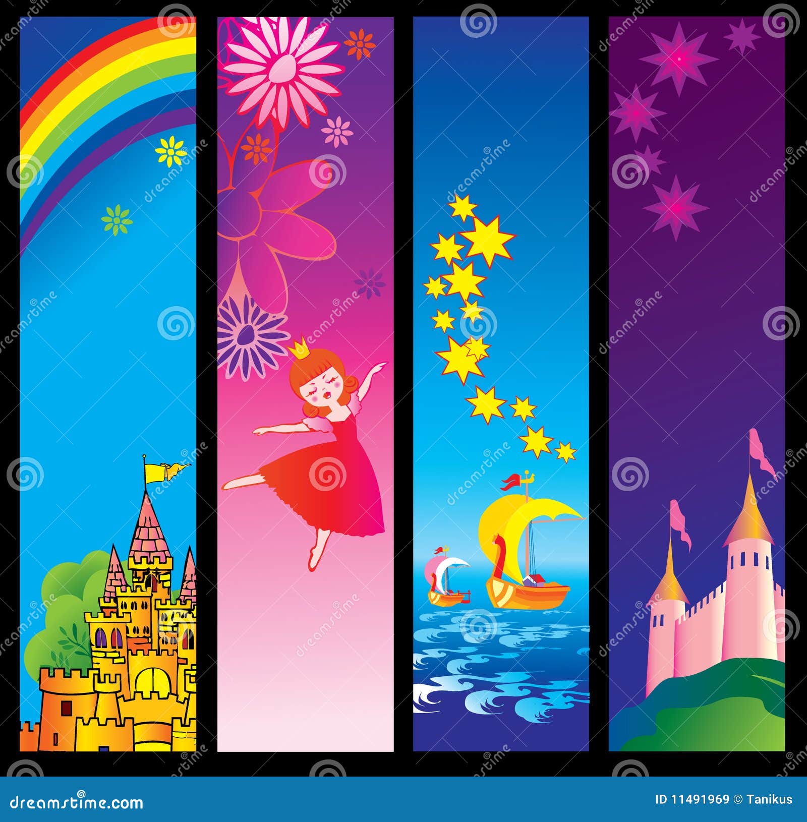 Fairy-tale banners. stock illustration. Illustration of congratulate ...
