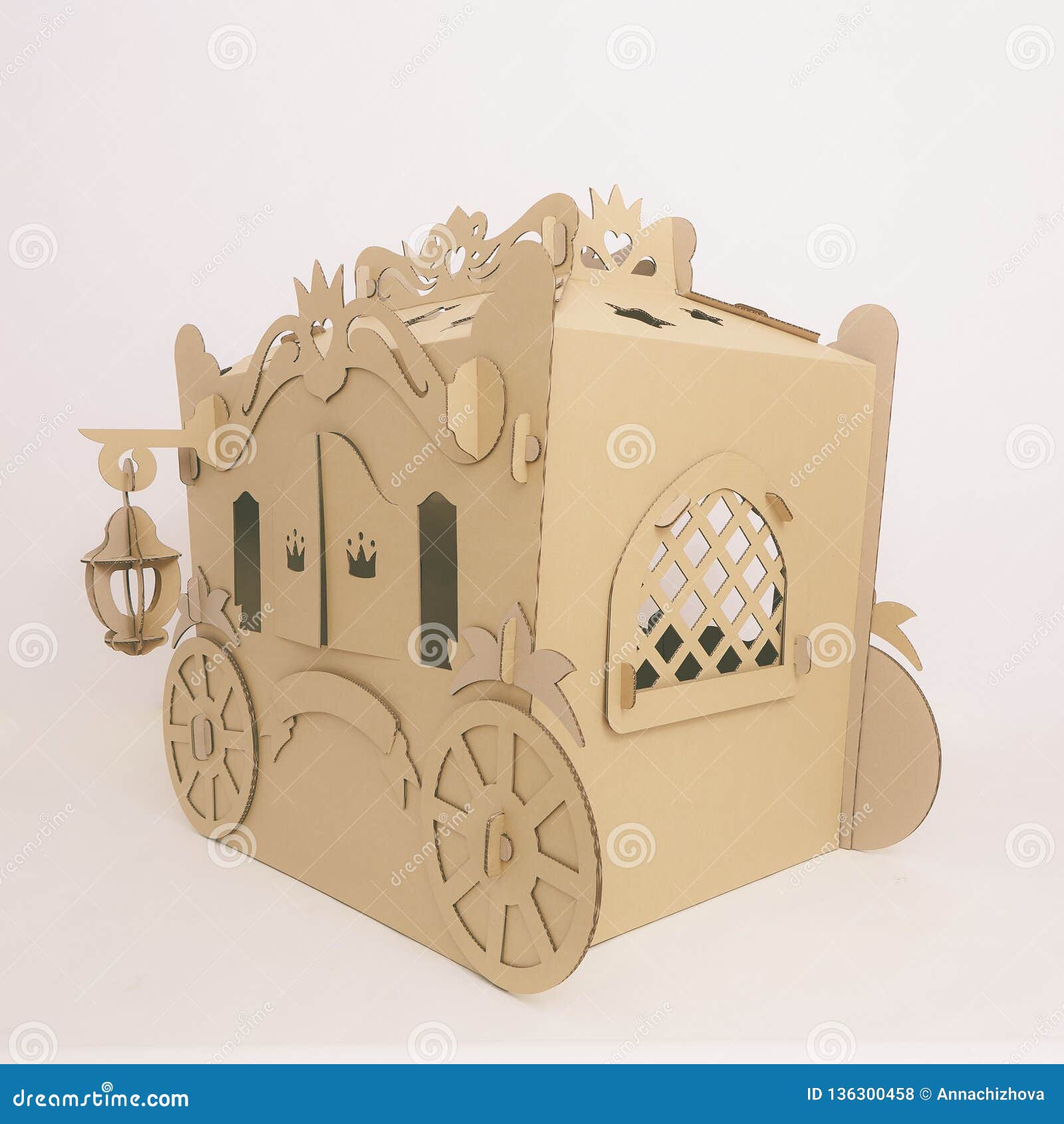 The Fairy Tale Carriage from Cardboad. Retro Filter Stock Photo - Image ...