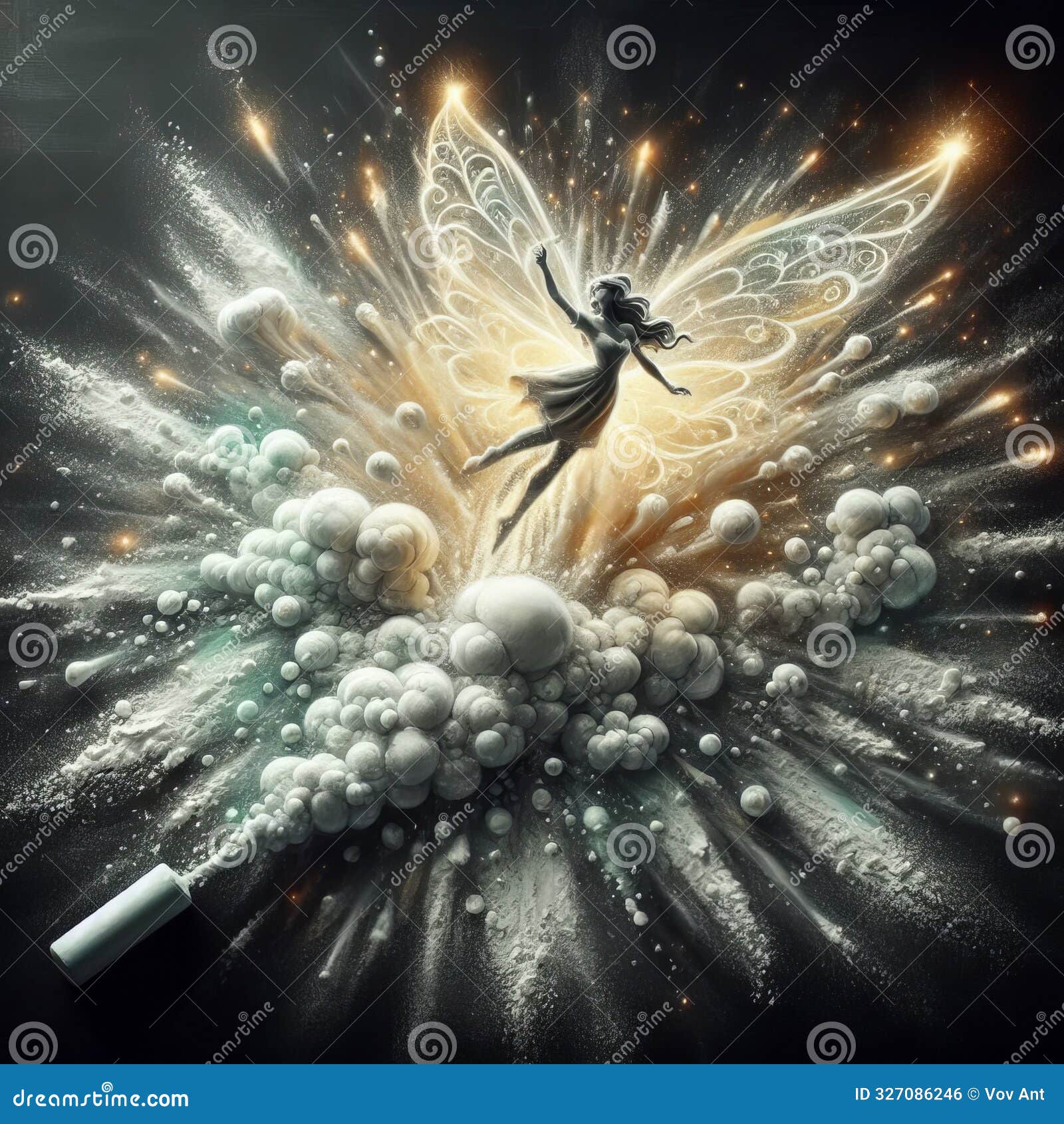 16 101. Fairy Tale Fantasy Chalk Piece Exploding Into Stock Photography ...