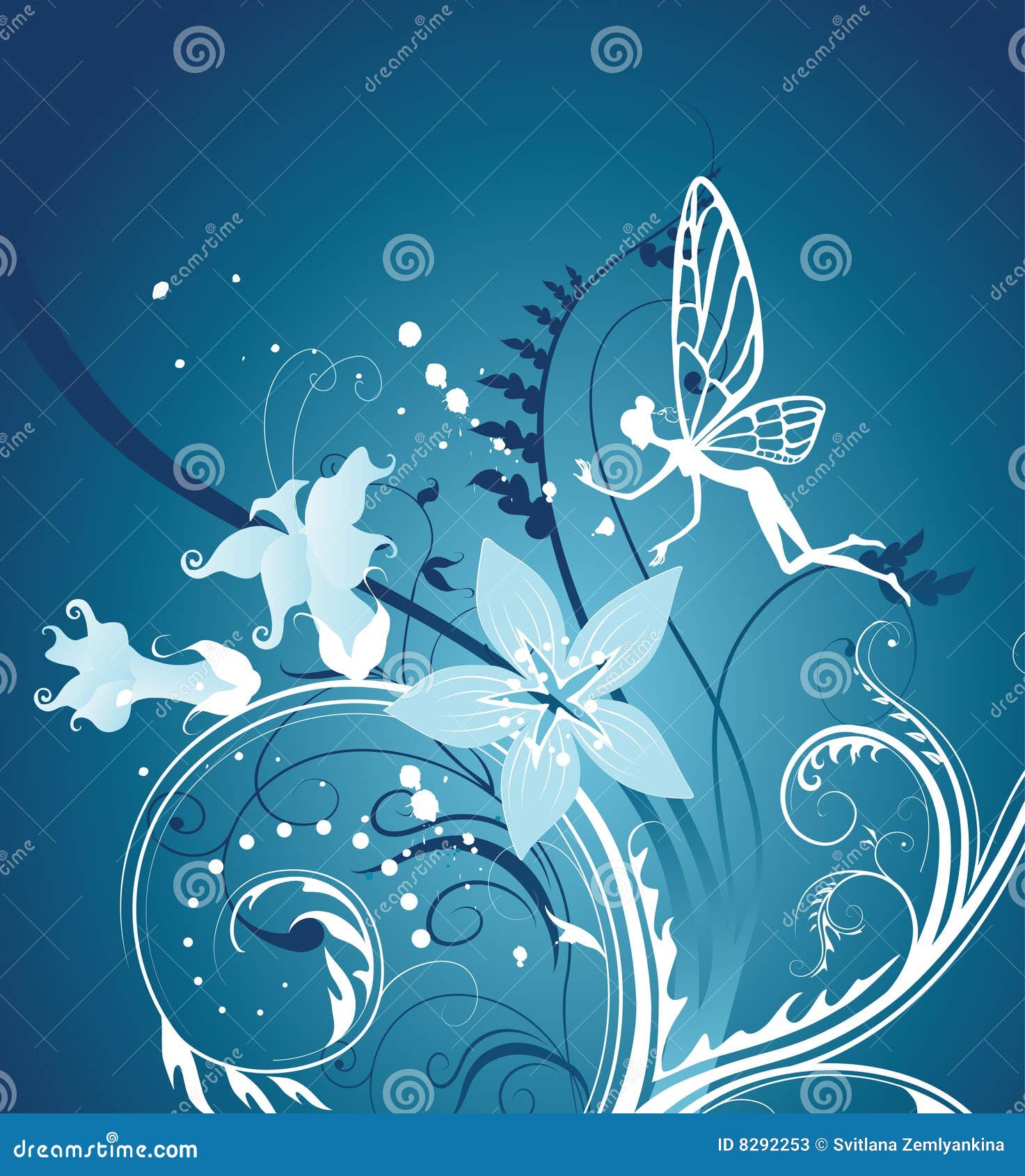 Fairy-tale Floral Background. Stock Vector - Illustration of glitter ...