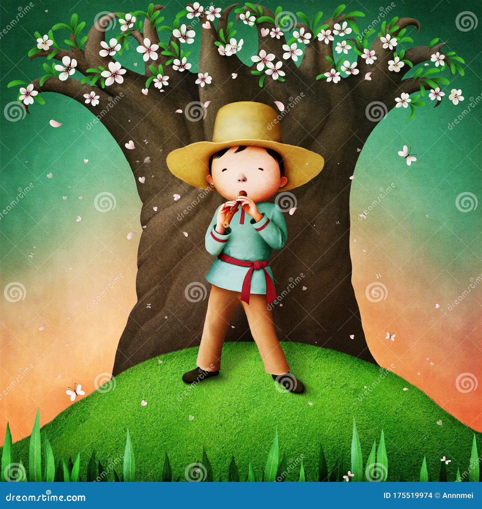 Fairy Tale of Magic Pipe stock illustration. Illustration of olive ...