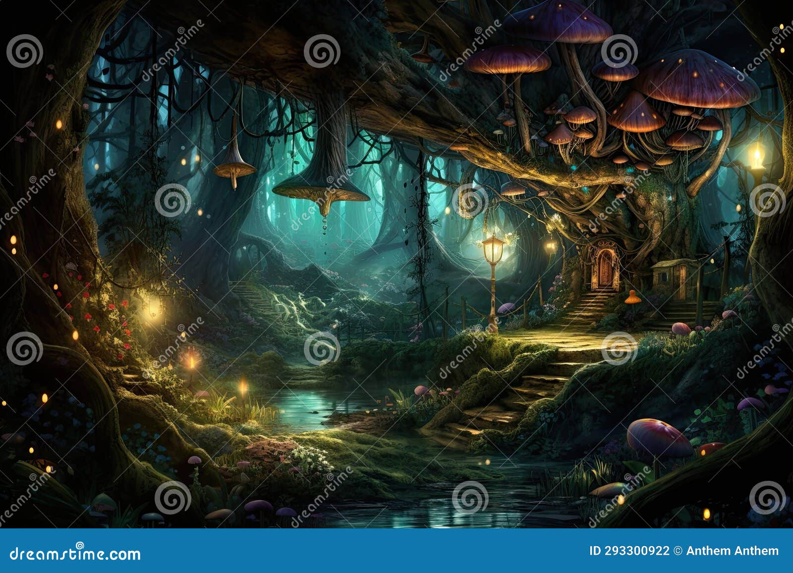 Fairy Tale Forest Enchanted Woods Stock Photo - Image of wonderland ...