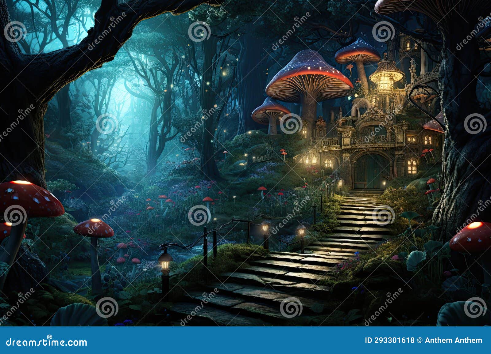 Fairy Tale Forest Enchanted Woods Stock Photo - Image of folklore ...