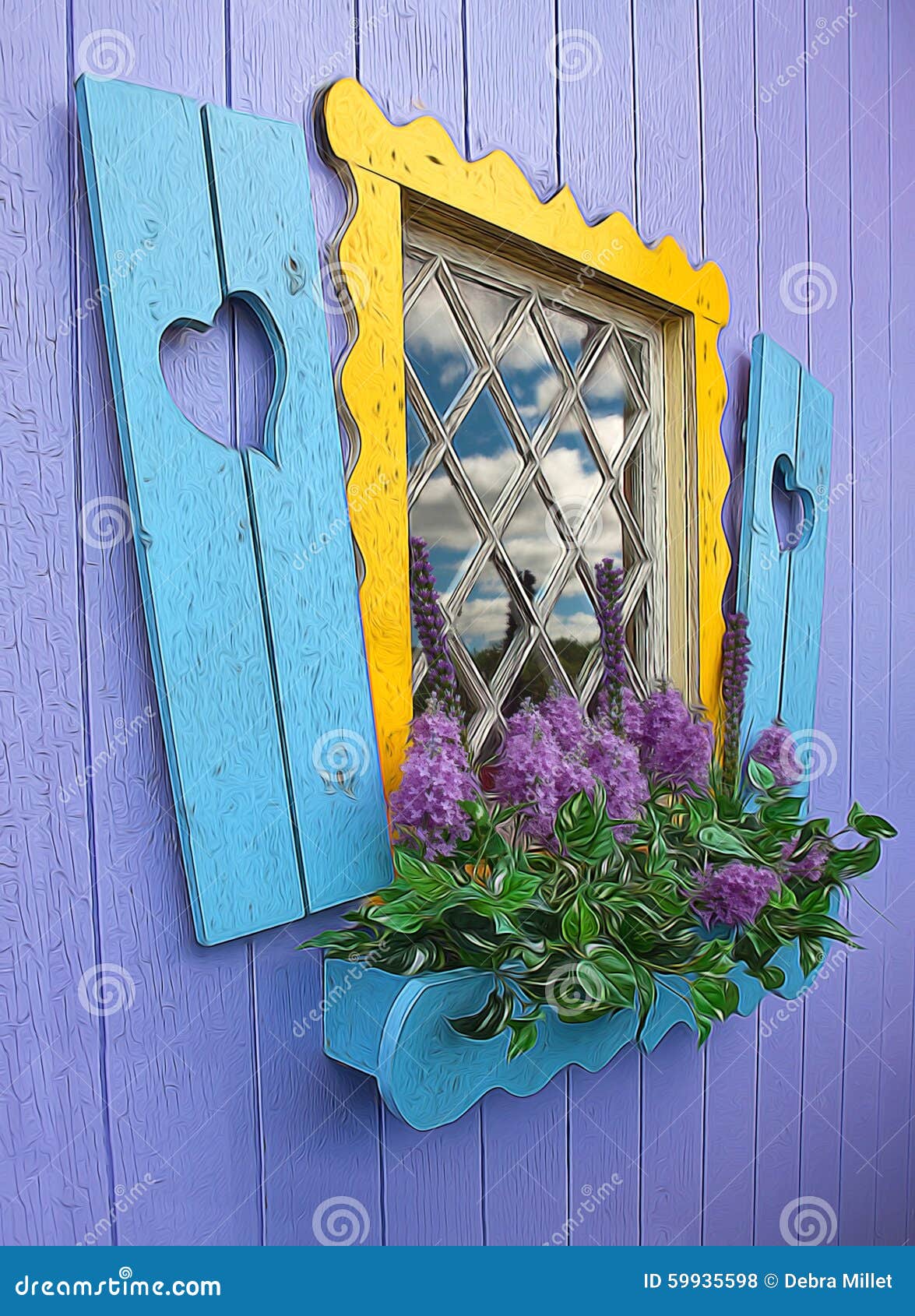 Fairy tale house window stock photo. Image of flowers - 59935598