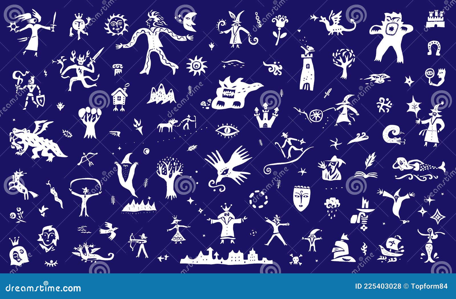 Fairy Tale Icon Set Background , Design Elements Stock Vector ...