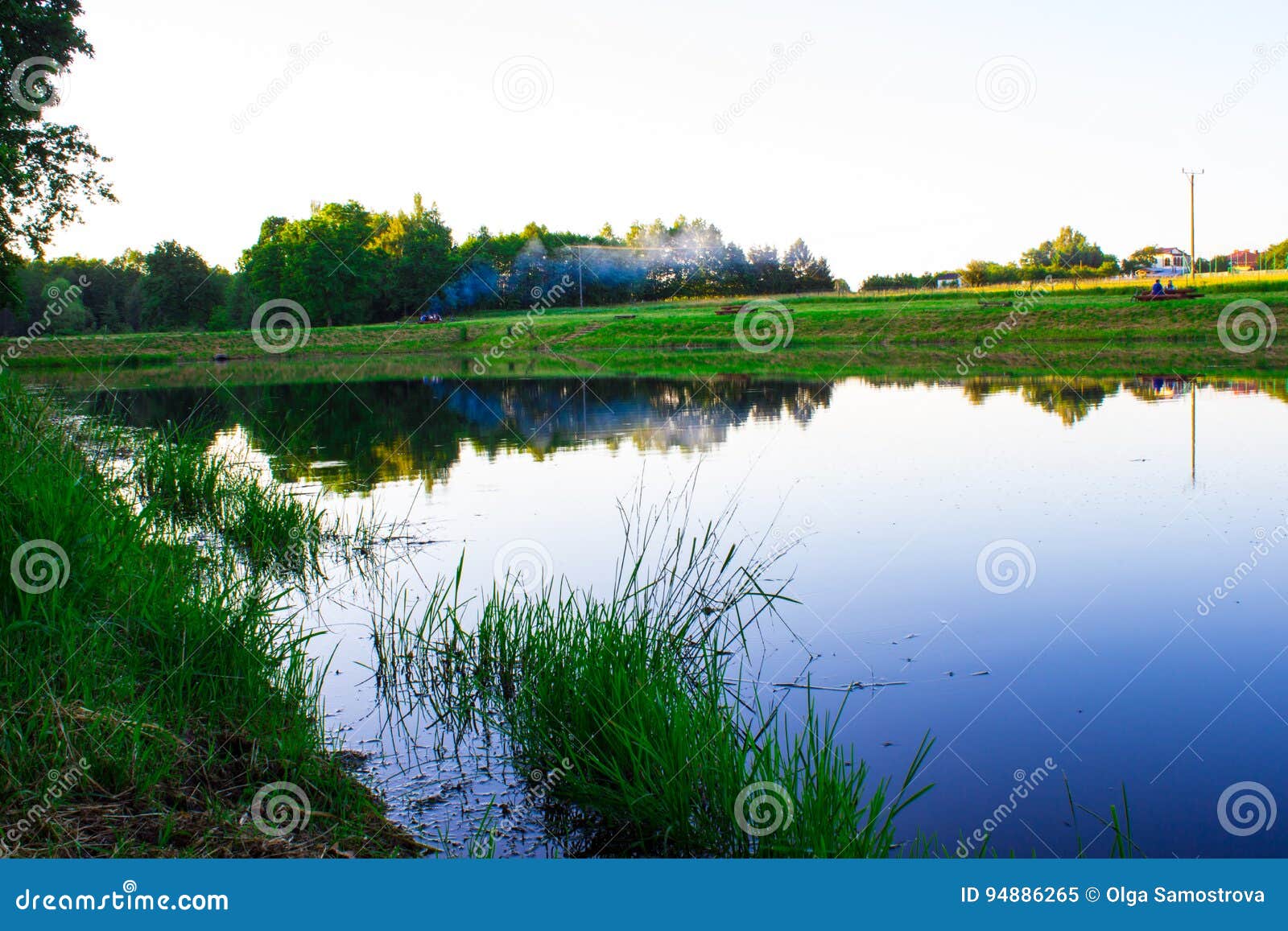 Fairy-tale Lake in the Forest. Background. Nature Stock Image - Image ...