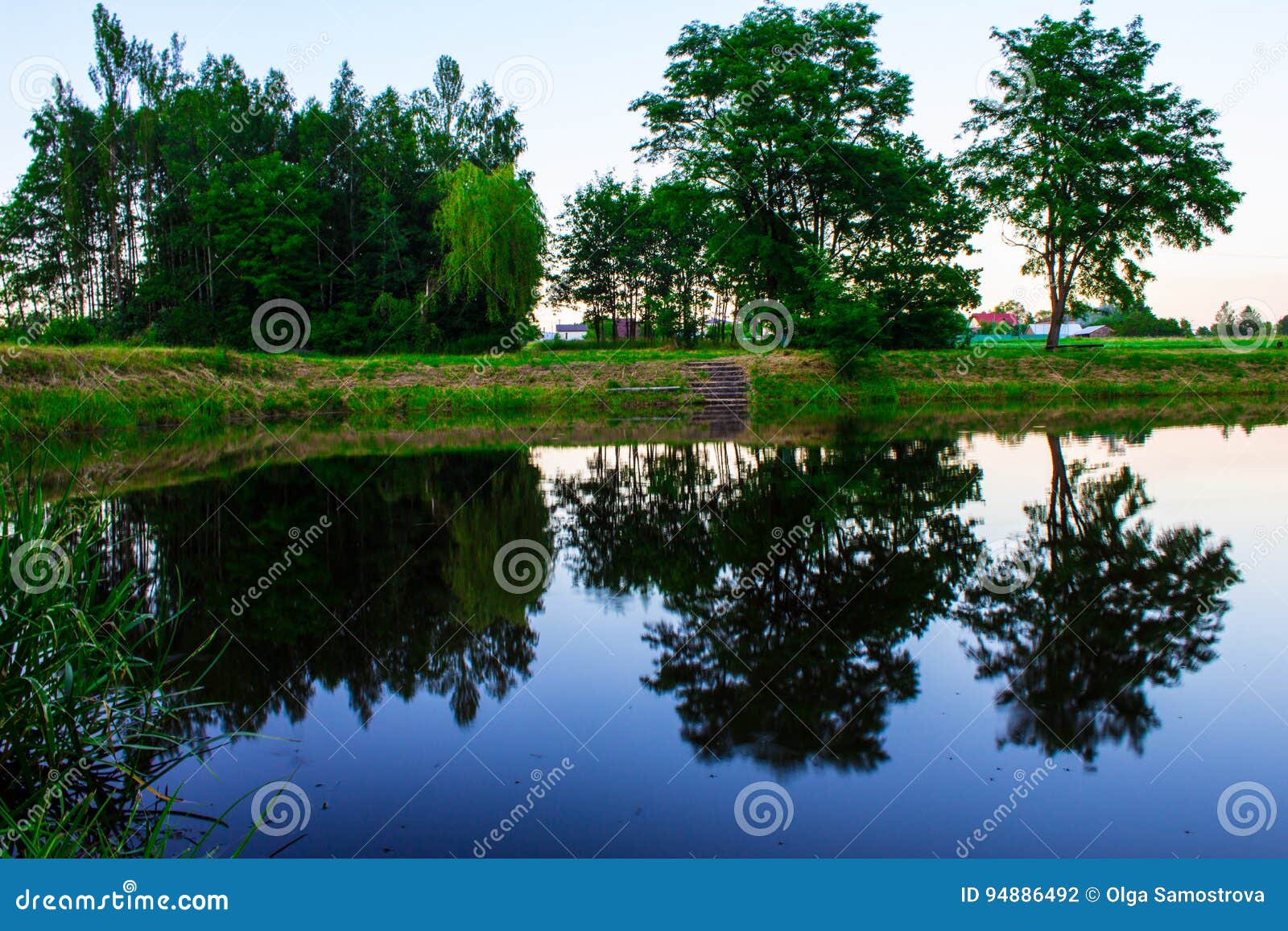 Fairy-tale Lake in the Forest. Background. Nature Stock Photo - Image ...