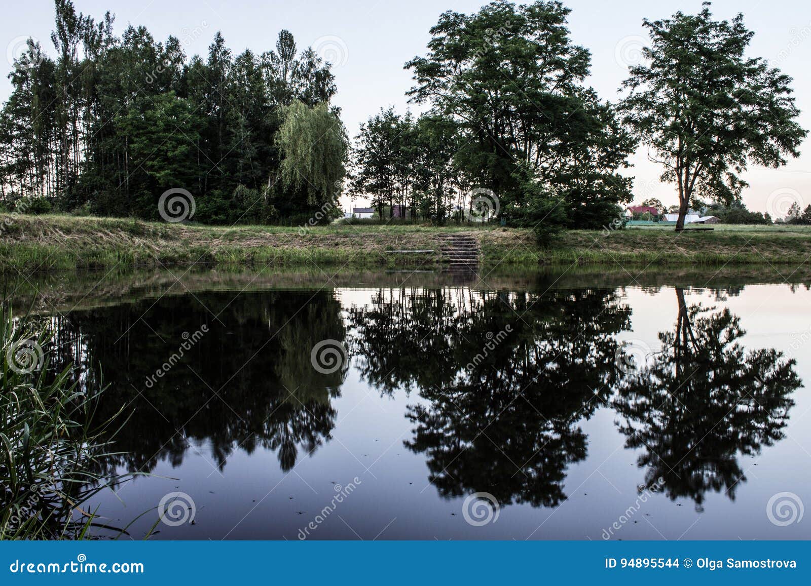 Fairy-tale Lake in the Forest. Background. Nature Stock Photo - Image ...