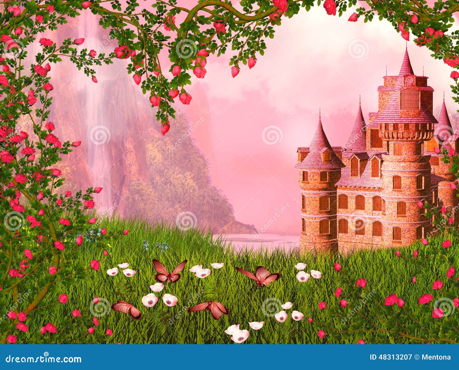 Fairy tale landscape stock illustration. Illustration of mysterious ...