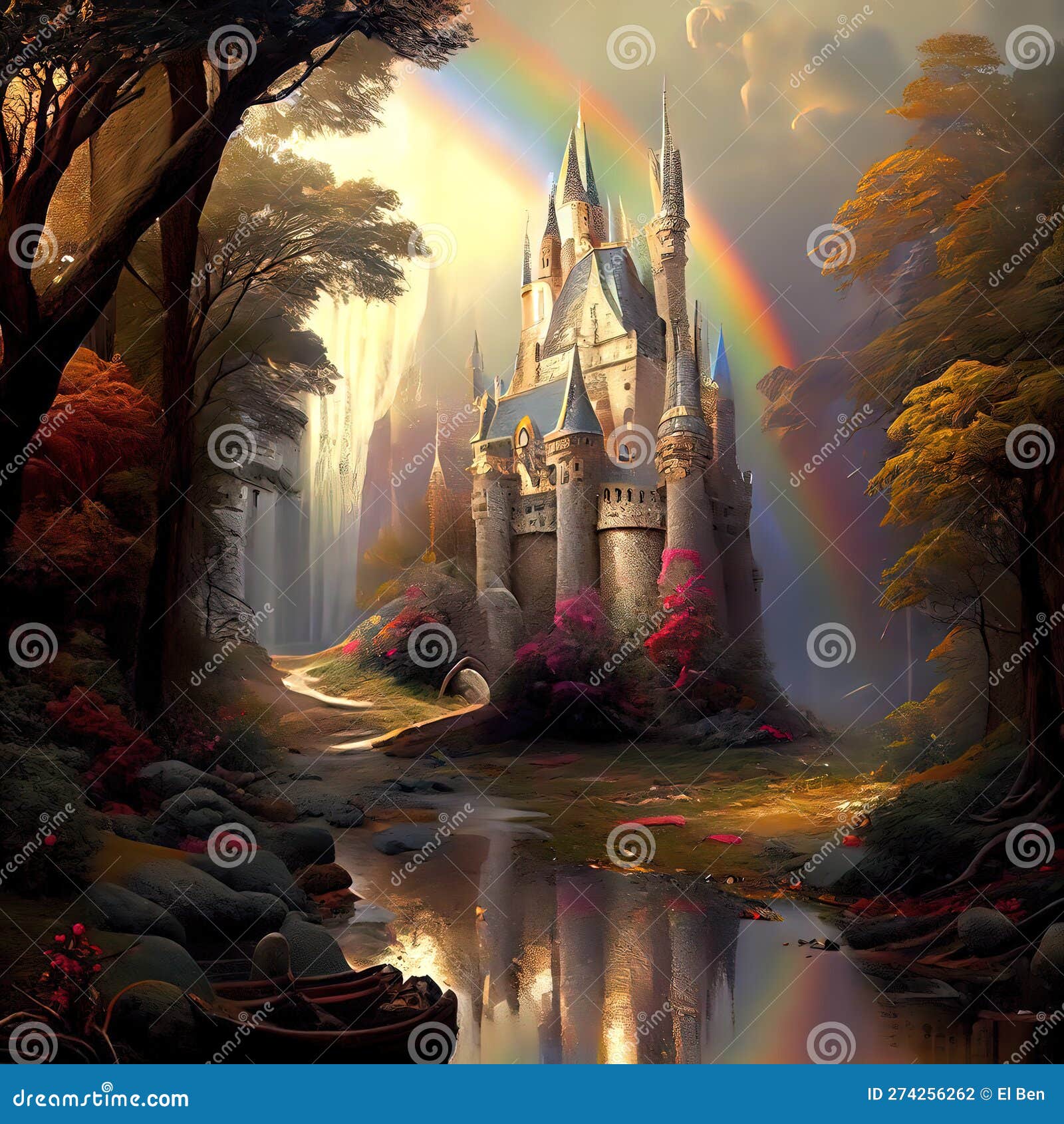 Fairy Tale Magical Castle - Ai Generated Stock Illustration ...