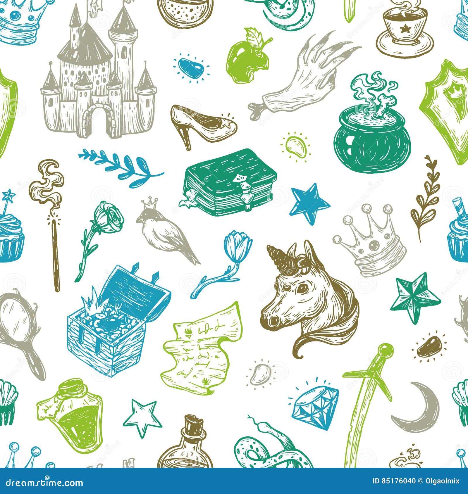 Fairy Tale, Pattern. stock vector. Illustration of fairy - 85176040