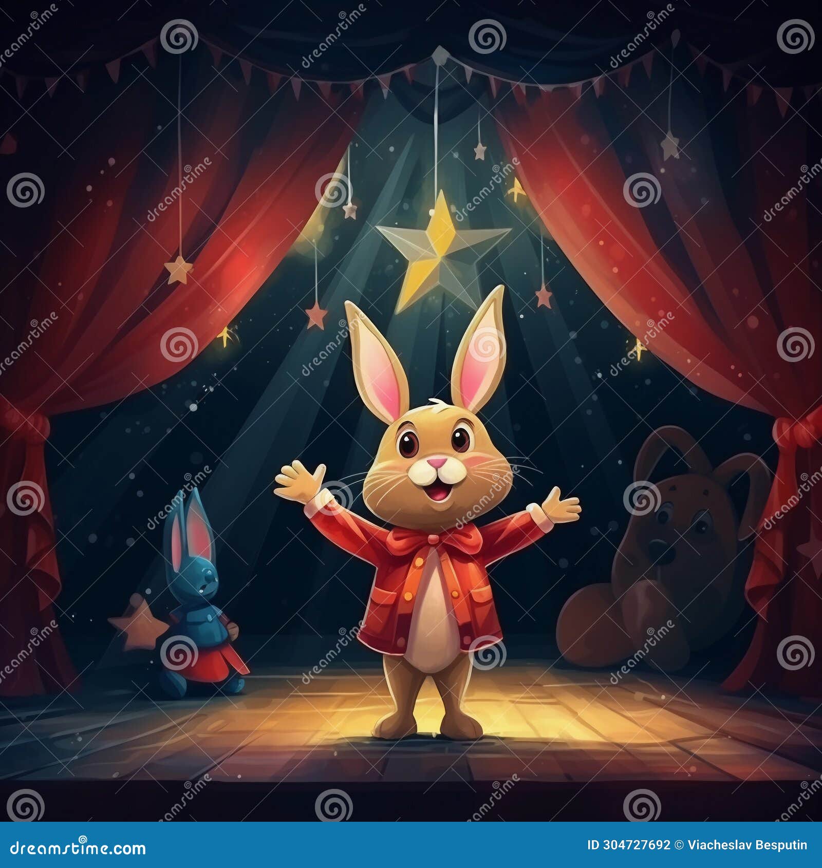 A Fairy-tale Performance with a Hare Performing Stock Illustration ...