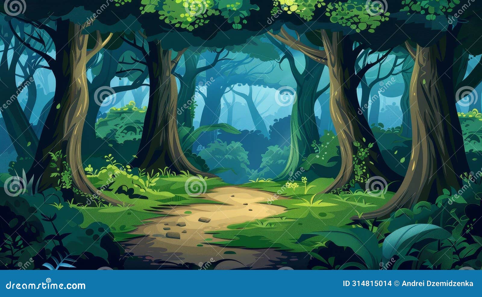 Fairy Tale or Playful Background, with Murky Forest Thicket and Dark ...