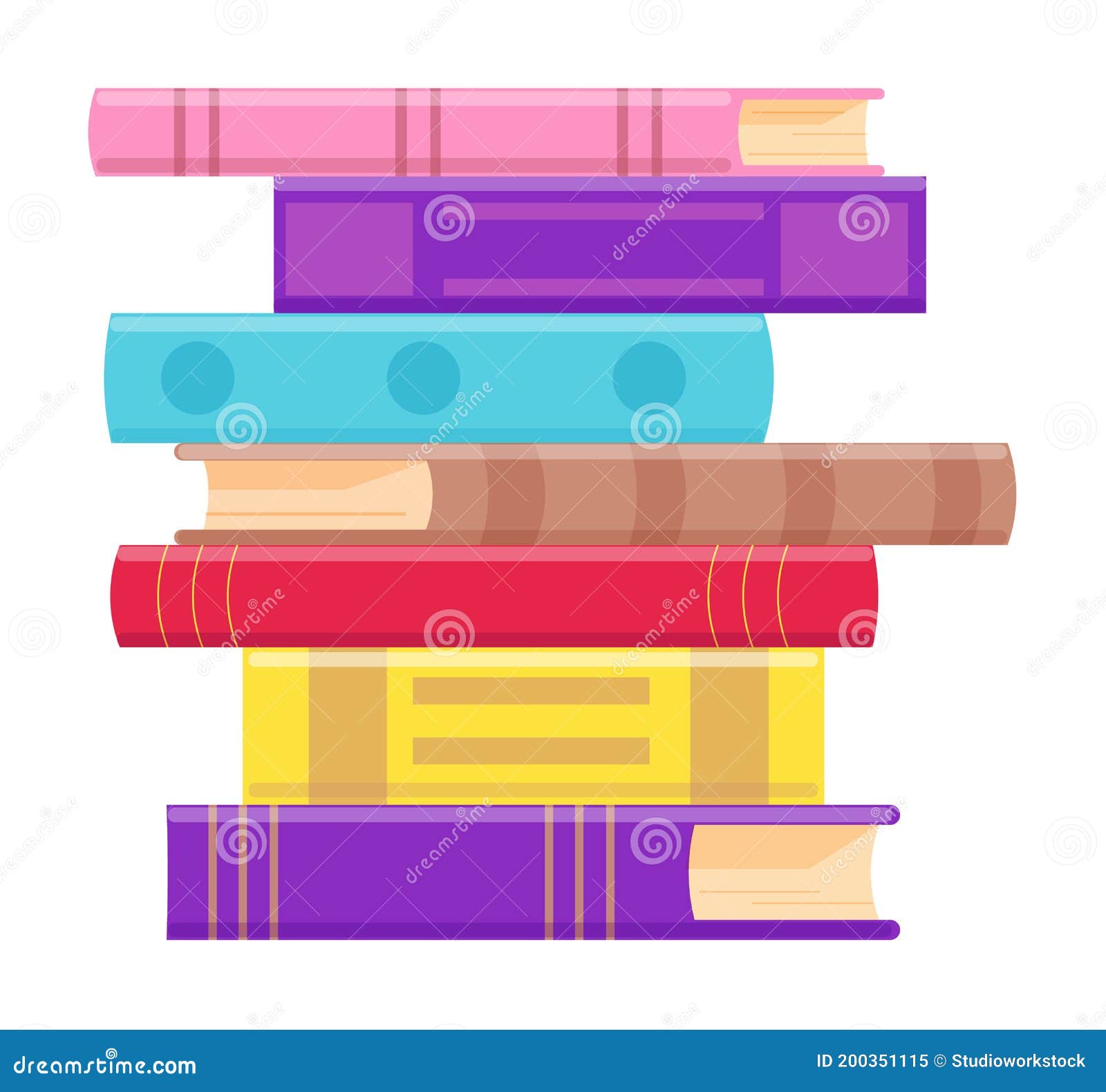 Fairy Tale Book Stack Isolated on White Background Stock Vector ...