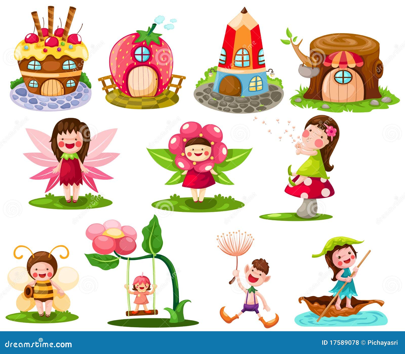 Fairy tale set stock vector. Illustration of cupcake - 17589078