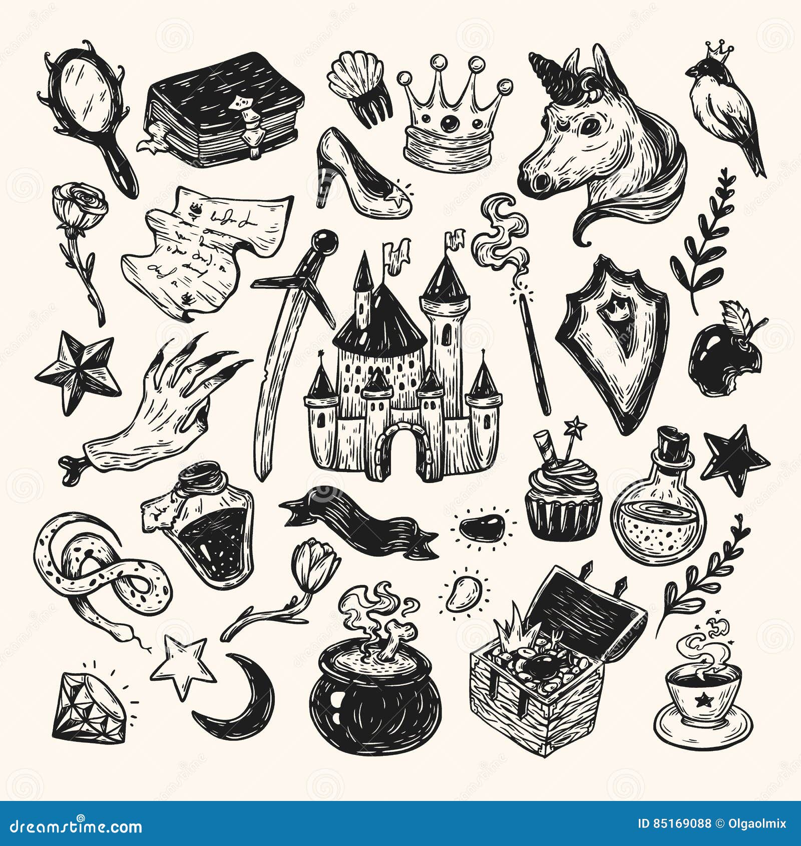 Fairy Tale, Set. stock vector. Illustration of bundle - 85169088