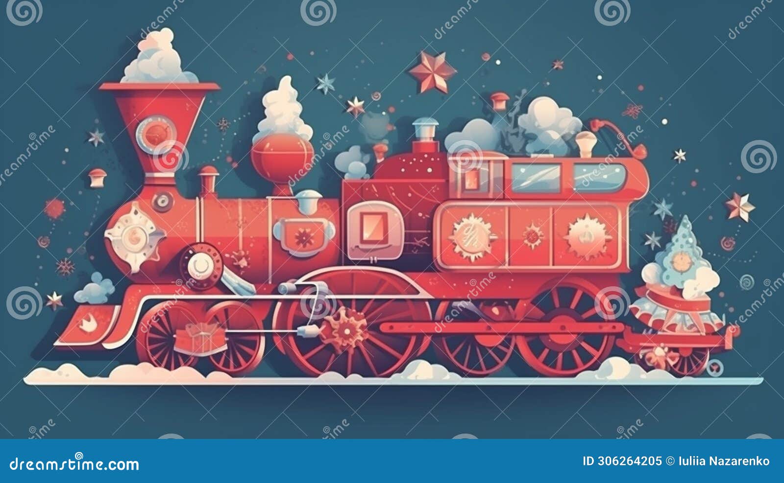 A Fairy-tale Steam Train. AI Generated Stock Image - Image of ...